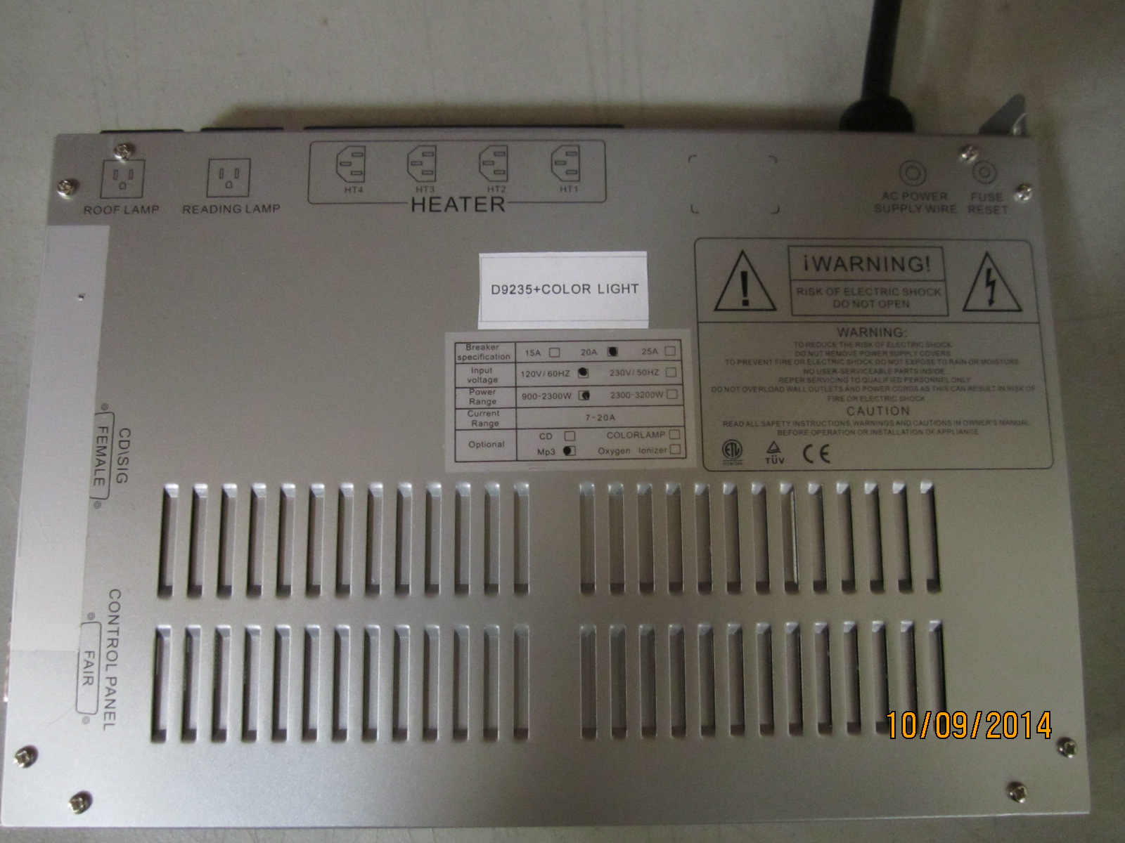 Power Supply (MP3) - Celebration Saunas™ Infrared Saunas - Best Quality ...